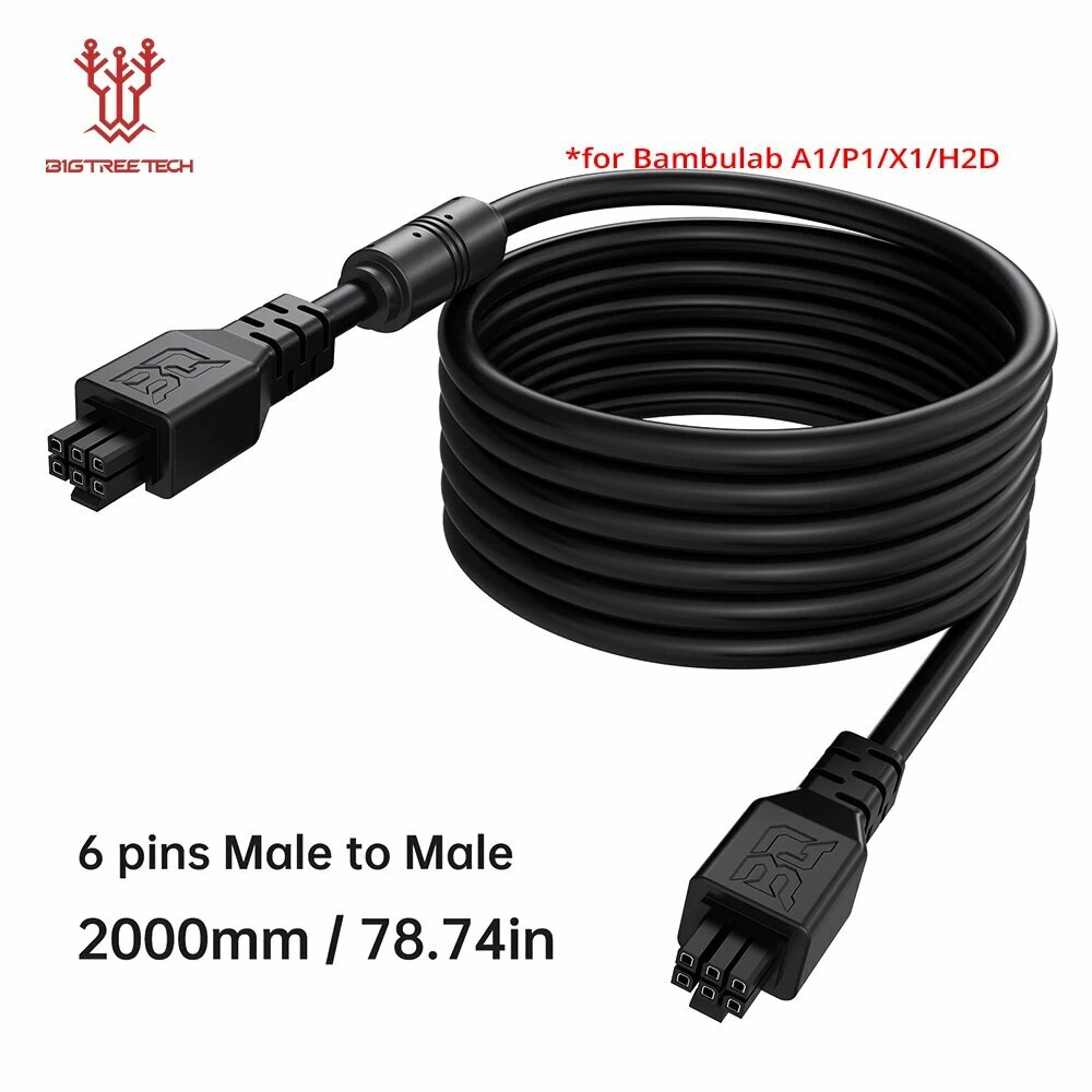 BIGTREETECH Panda AMS Slack Кабель для 3D-принтера Bambulab 6Pins Cable 2000mm