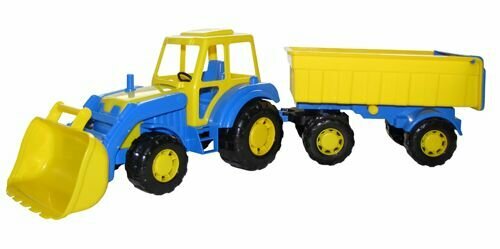Игрушечная машинка Трактор Алтай с прицепом №1 и ковшом (в сеточке)