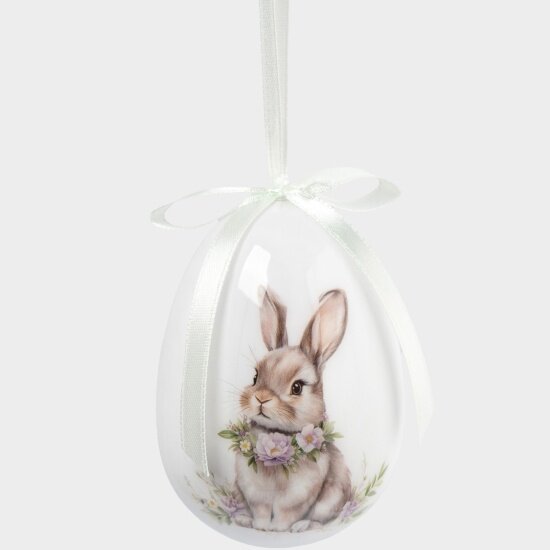 Подвеска Anna Lafarg Interior Easter пасхальное яйцо, 8 см, пенопласт, Кролик с цветами (ANLAF-XS966)