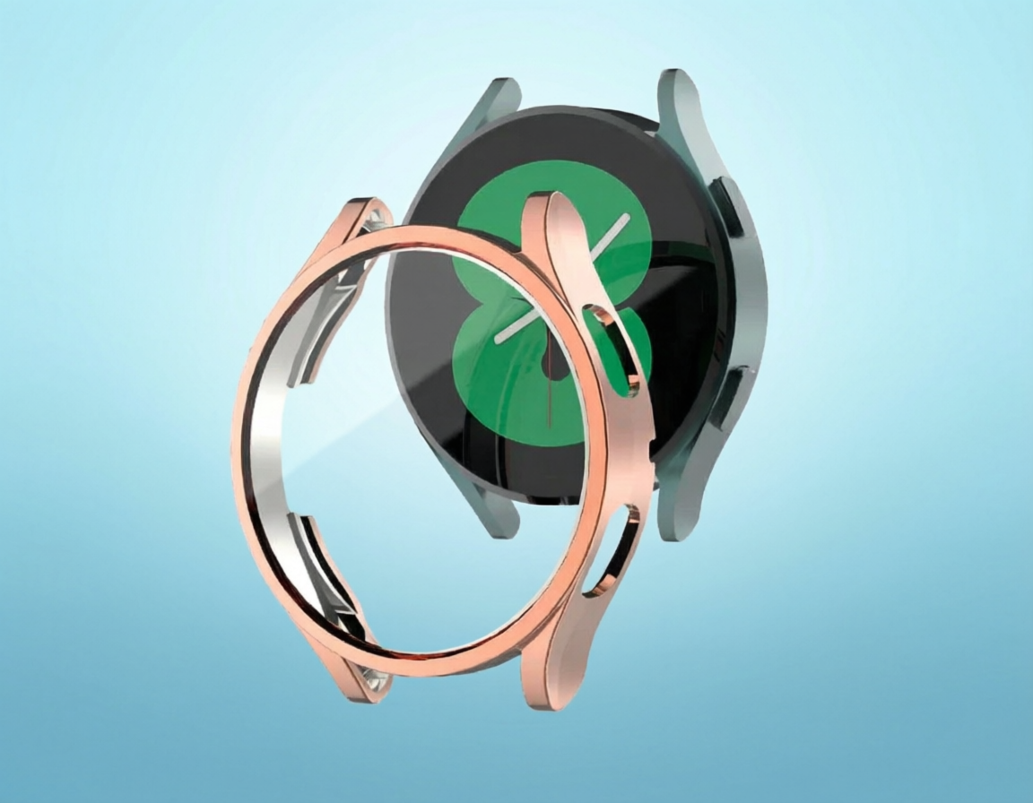 Чехол MyPads, для Samsung Watch 4, силикон, противоударный, золотистый