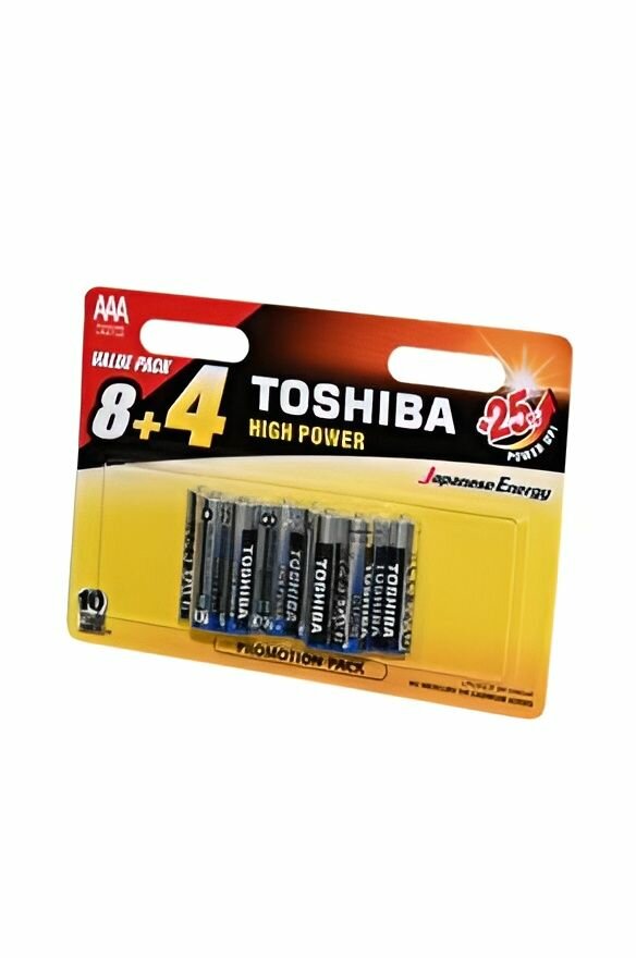Батарейки 12шт мизинчиковые/AAA/LR03 TOSHIBA HIGH POWER LR03GCP