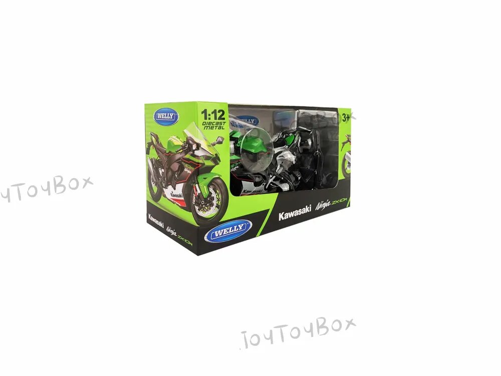 Мотоцикл 1:12 Kawasaki Ninja ZX-10R зеленый коллекционный — фото 1