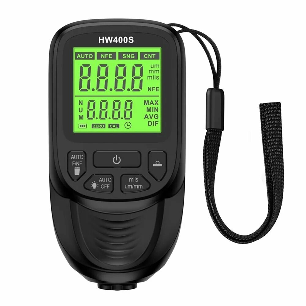 Цифровой толщиномер лакокрасочного покрытия автомобиля HW400S, автомобильный измерительный прибор, черный