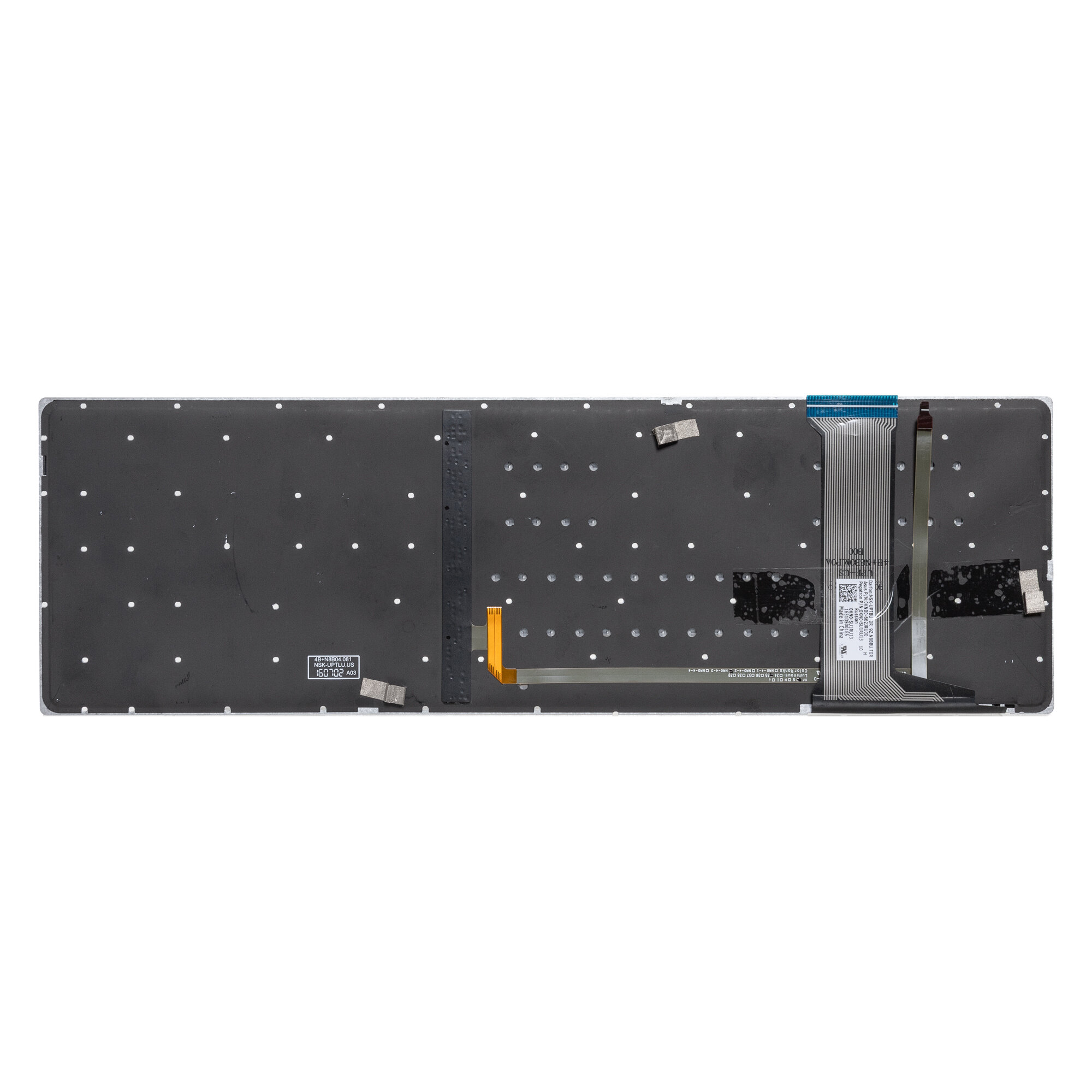 Клавиатура с подсветкой для ноутбука Asus N751J / Asus N552VX / Asus N751Jk / Asus N551JM / Asus N552V / Asus N551JB / Asus N552VW - серебристая