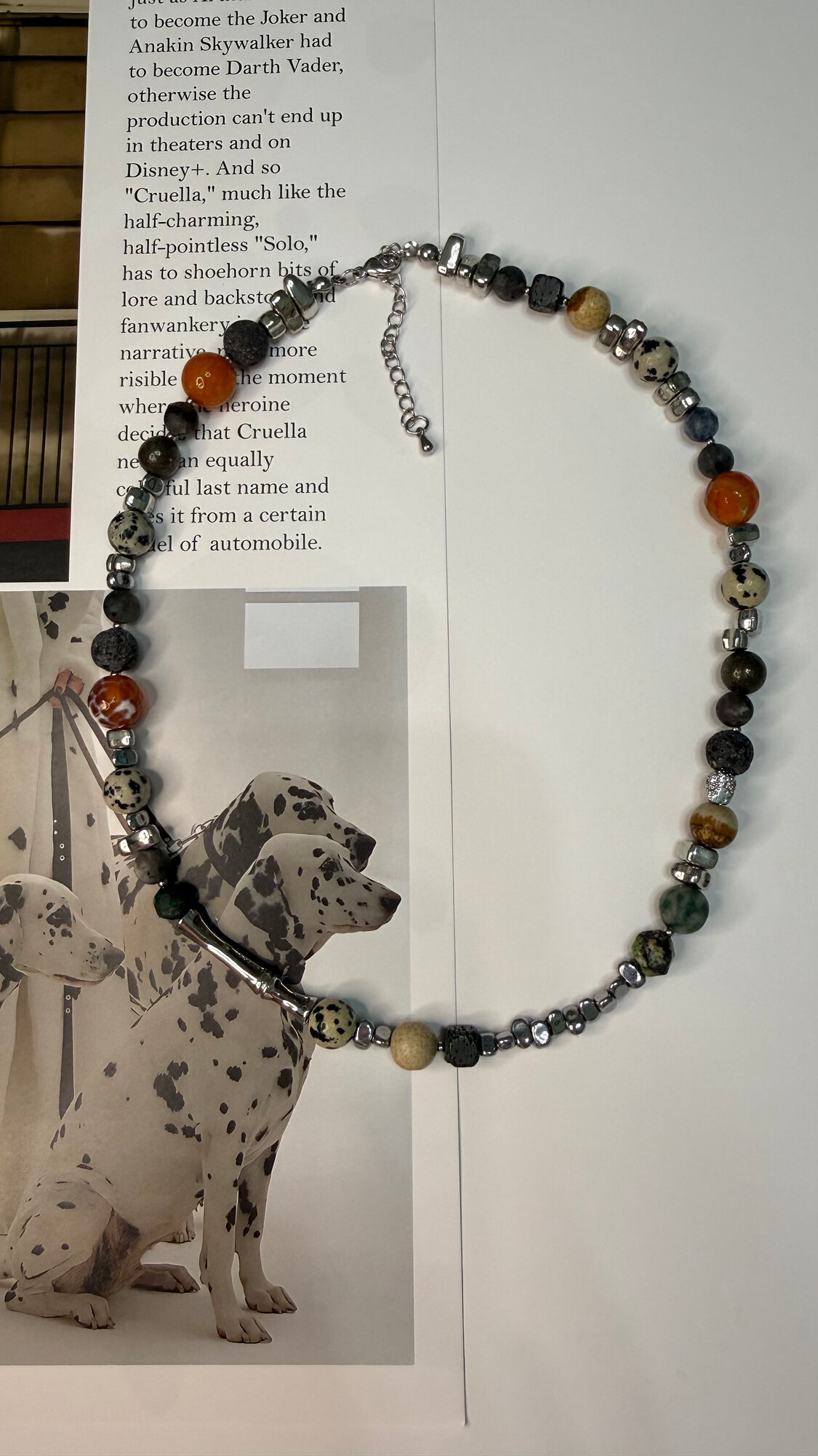 Колье, пирит, вулканическая лава, яшма, гематит, агат