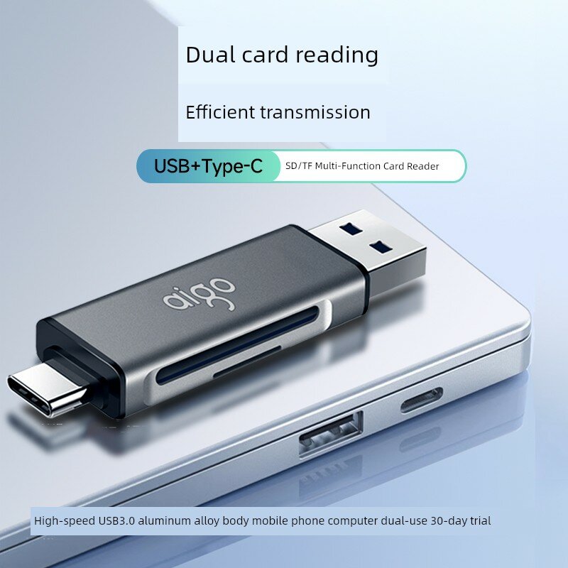 USB 3.0 + Type-C двухпортовый считыватель SD-карты для iPhone 15, алюминиевая модель DK04
