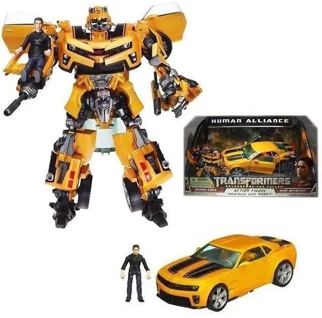 Фигурка Трансформер Бамблби Human Alliance с фигуркой человека, трансформируется в Chevrolet Camaro