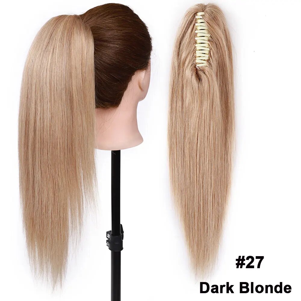 SEGO прямые натуральные волосы для наращивания конского хвоста 14 inch 105g, # 27