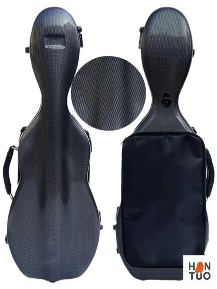 Футляр для виолончели из углеродного волокна 4/4 черный матовый, жесткий кейс