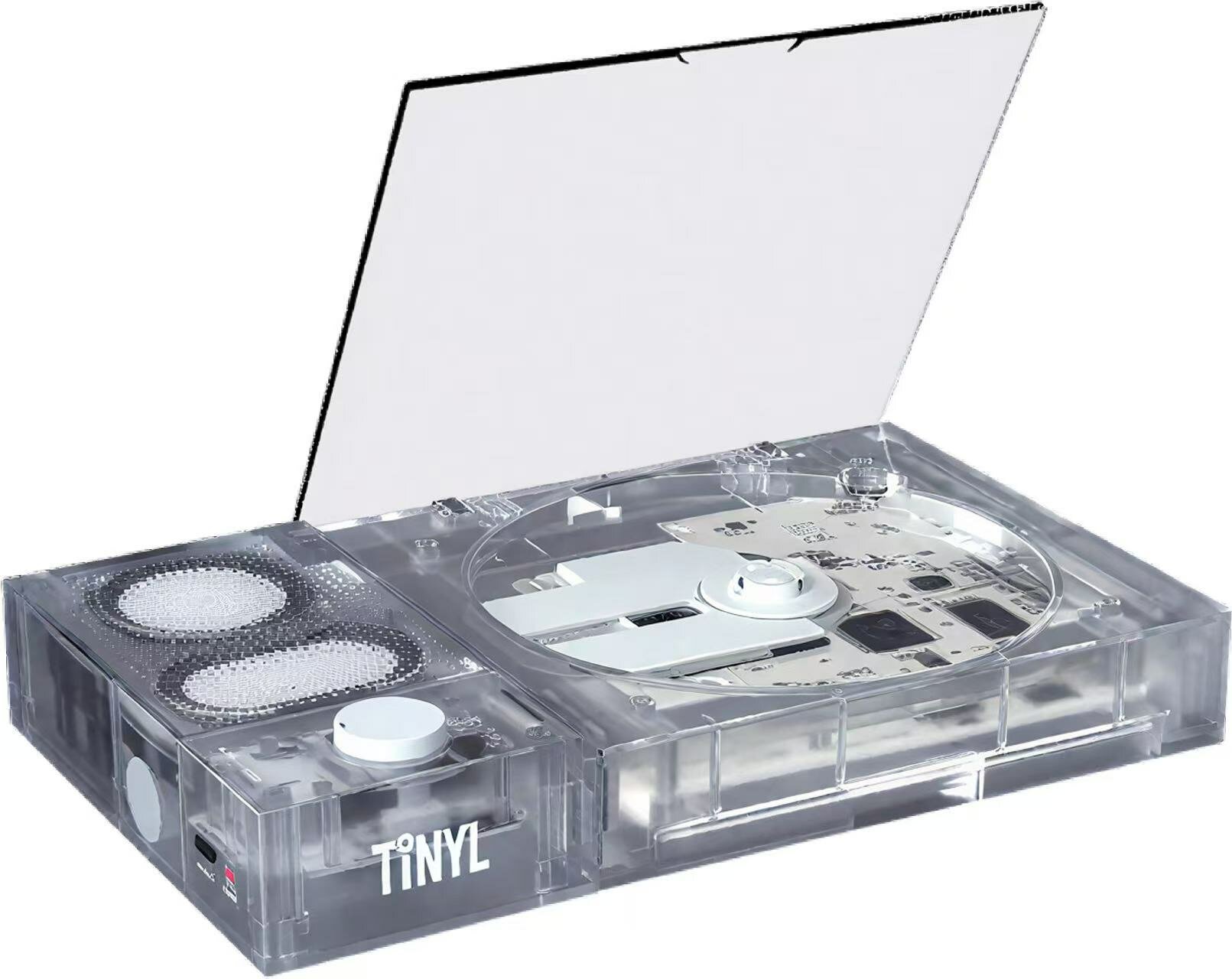 Портативный CD-плеер TINYL split, мягкий белый, Bluetooth-плеер, прозрачный дисковый проигрыватель, подарок