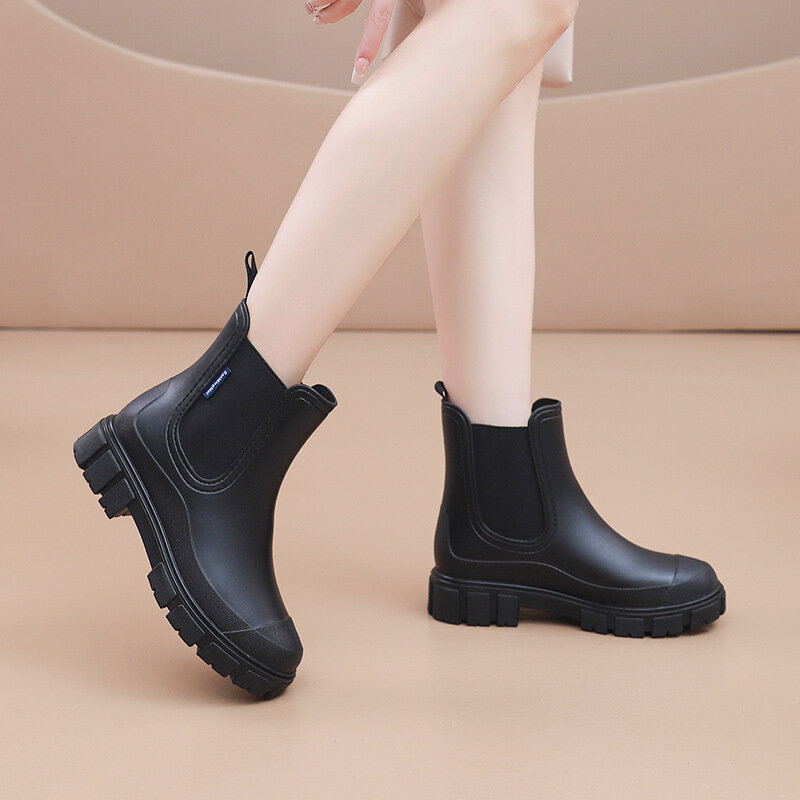 Стильные резиновые сапоги-челси, универсальные женские резиновые сапоги, сапоги Мартин, нескользящие сапоги для воды, резиновые сапоги для взрослых. Размер обуви. EU:42