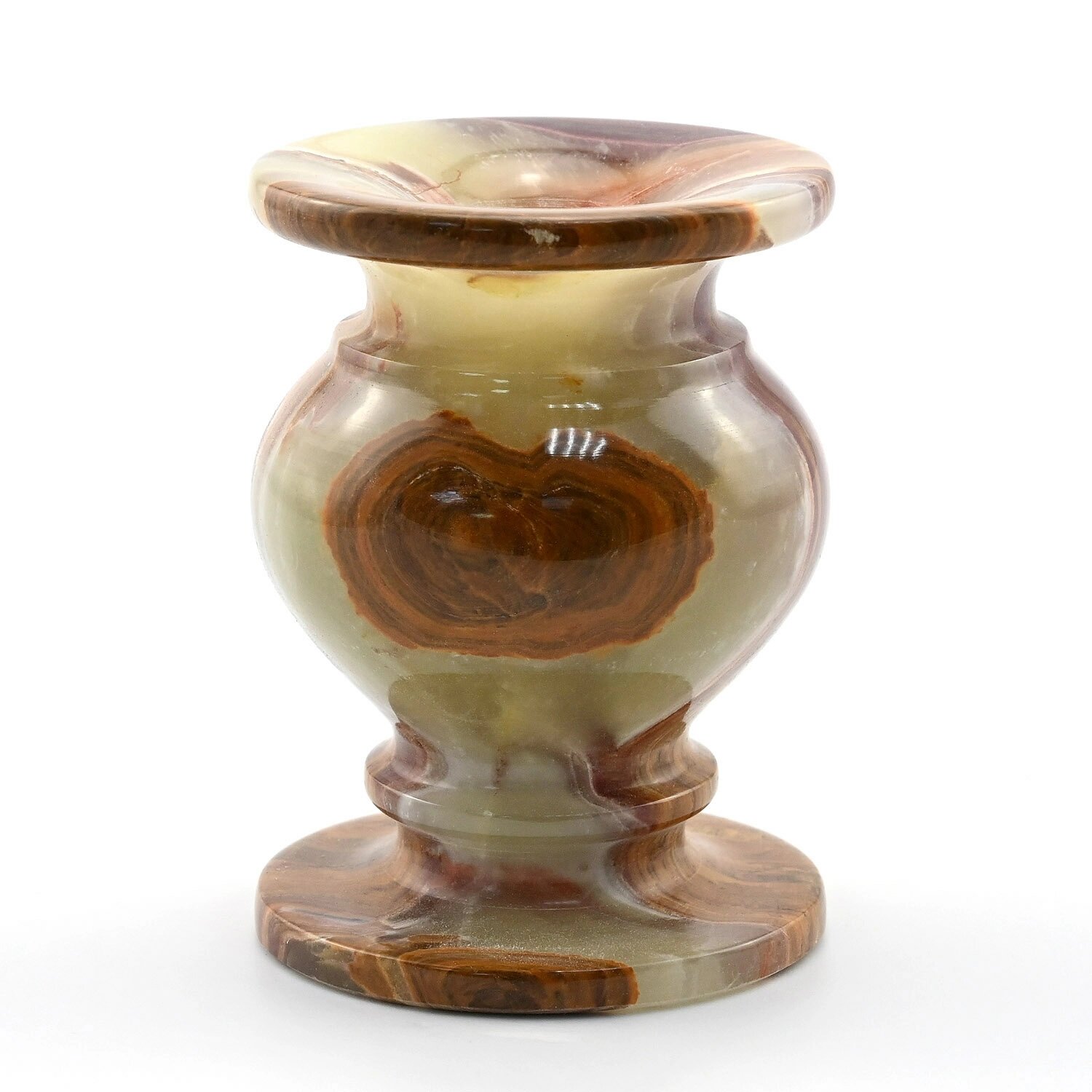 Ваза декоративная из камня оникс 50*50*70мм .