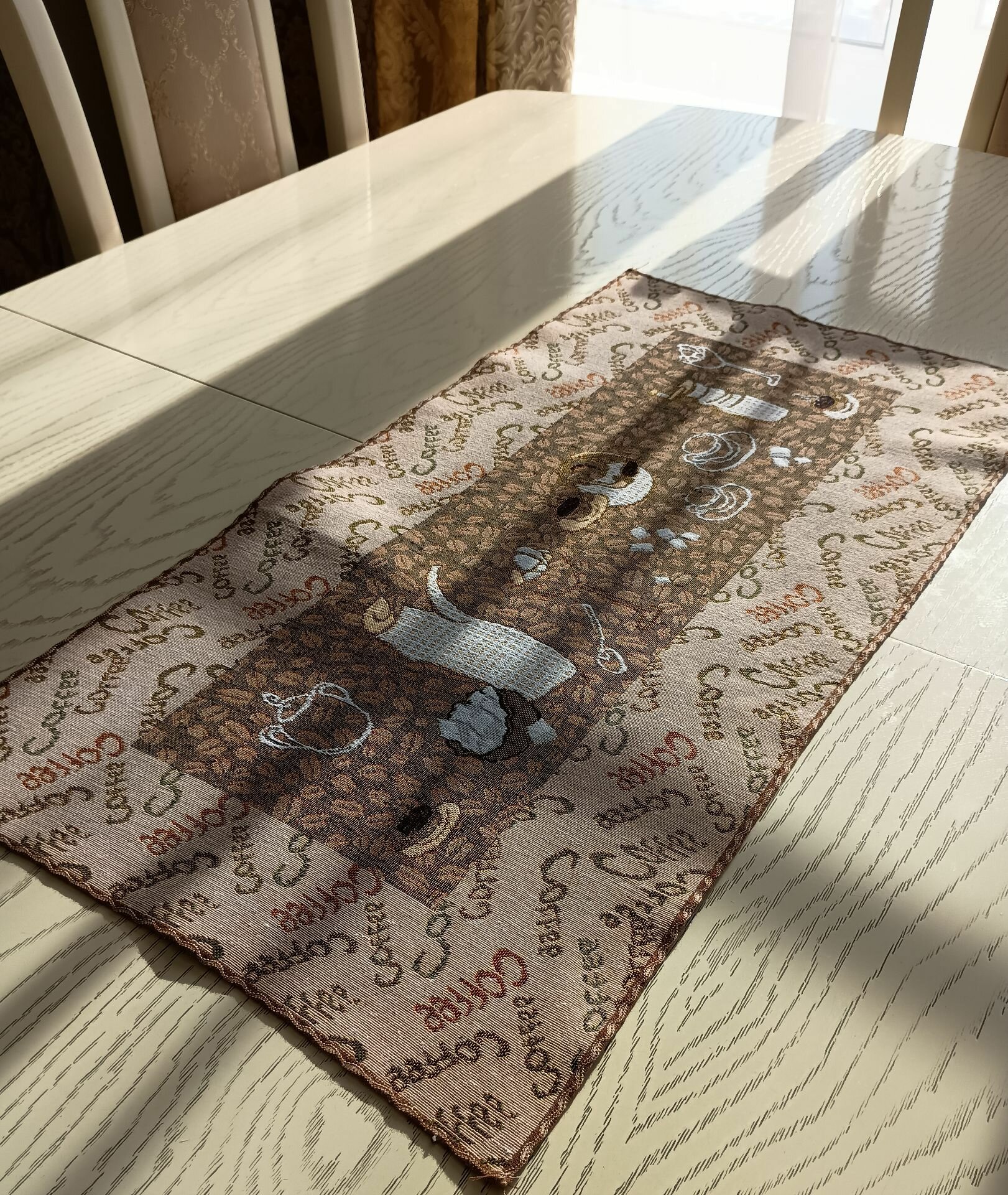 Салфетка гобеленовая "Кофейный набор" 30х70