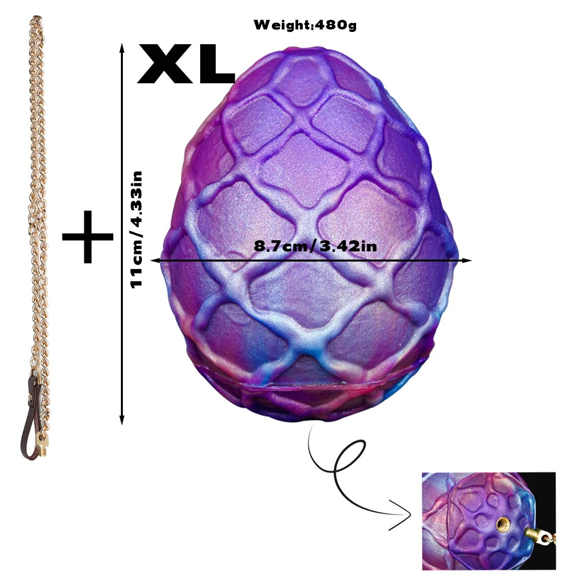 Новая большая анальная пробка типа яйца с цепочкой, анальные пробки для мастурбации Chain style-XL