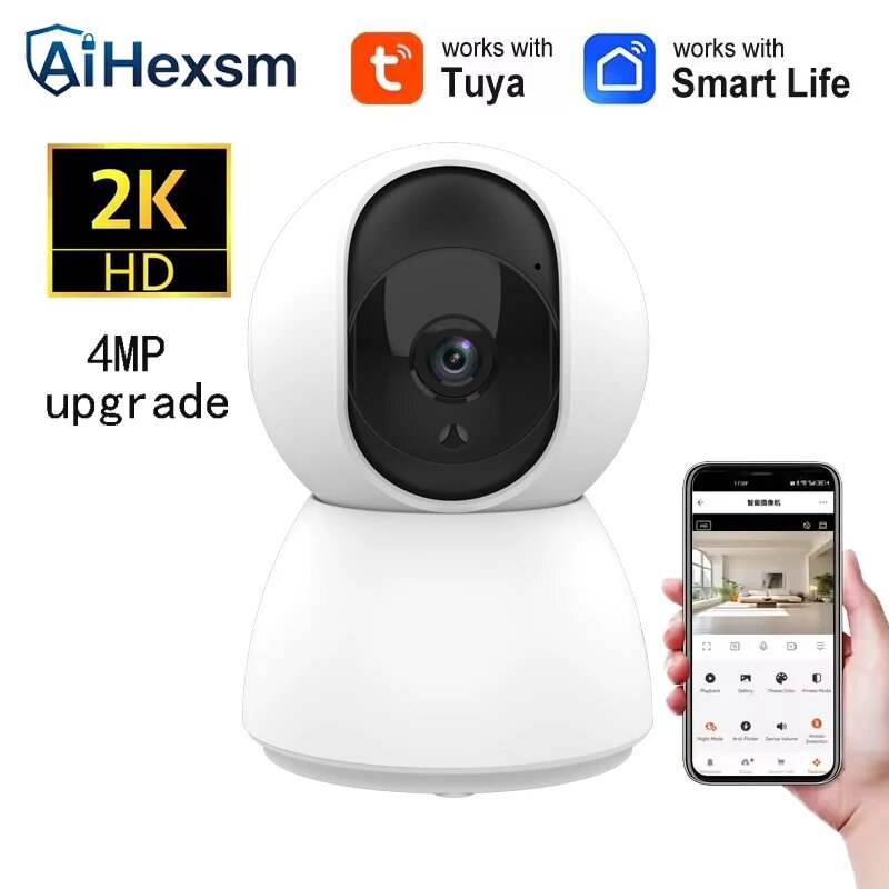 Tuya 85DB Wi-Fi детектор дыма датчик беспроводная пожарная сигнализация 4MP 400 Вт Wi-Fi камера автоматическое отслеживание ночного видения удаленное управление через приложение