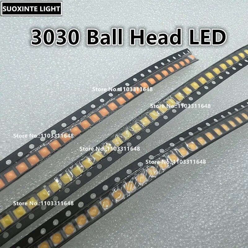 Светодиод SMD 3030 шаровый 1Вт Lemon-yellow 100шт — фото 1