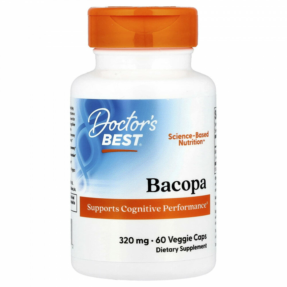 Doctor's Best, бакопа с Synapsa, 320 мг, 60 вегетарианских капсул