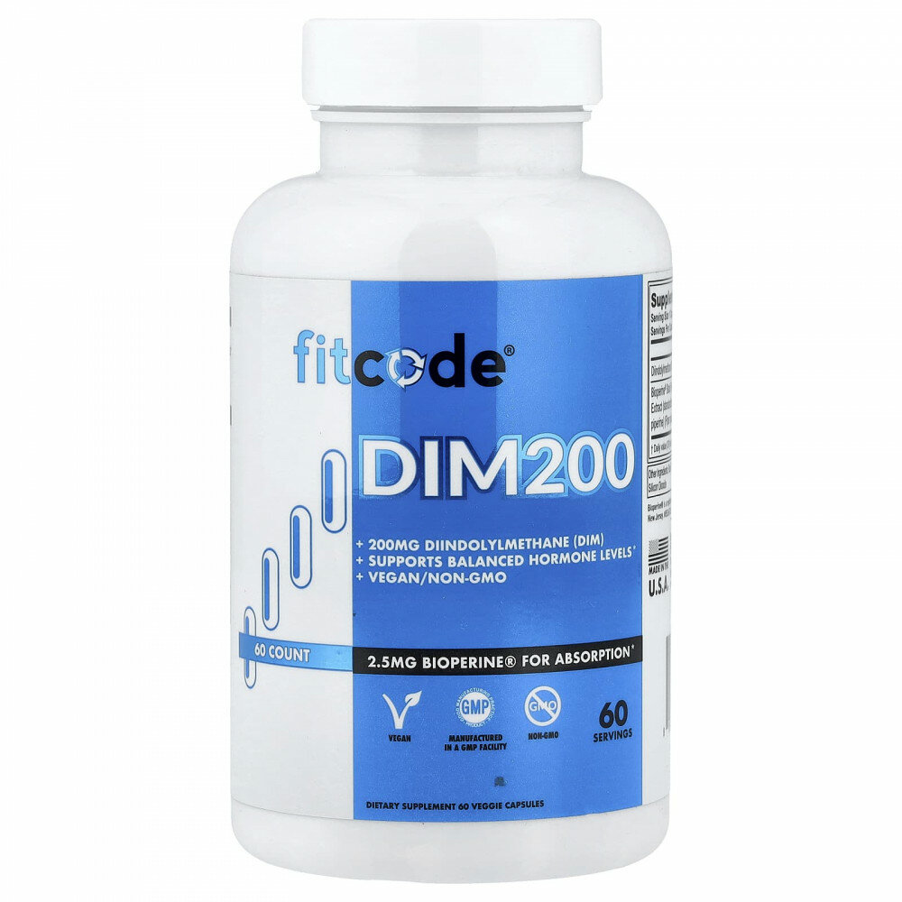 Fitcode, DIM200, 60 растительных капсул