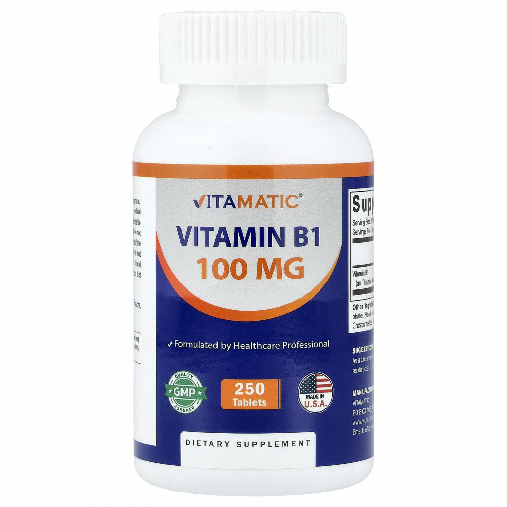 Vitamatic, Витамин B1, 100 мг, 250 таблеток
