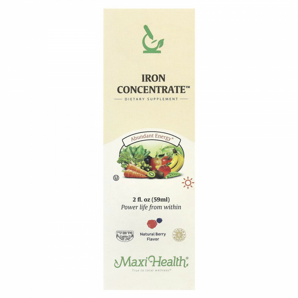 Maxi Health, Iron Concentrate ™, натуральные ягоды, 59 мл (2 жидк. Унции)