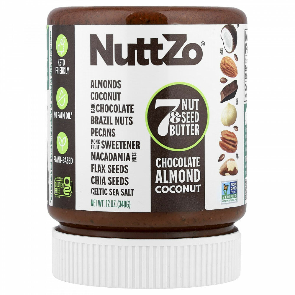 Nuttzo, 7 орехов и семян, со вкусом шоколада, миндаля и кокоса, 340 г (12 унций)