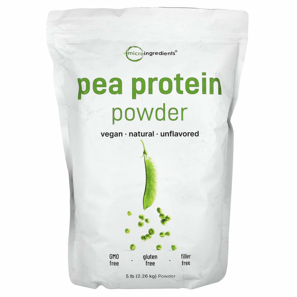 Micro Ingredients, Порошок из горохового протеина, без добавок, 2,26 кг (5 фунтов)
