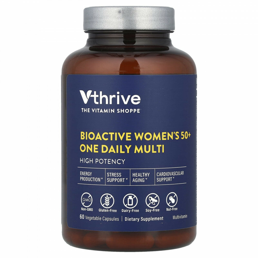 Vthrive, Bioactive Women's 50+ One Daily Multi, 60 растительных капсул