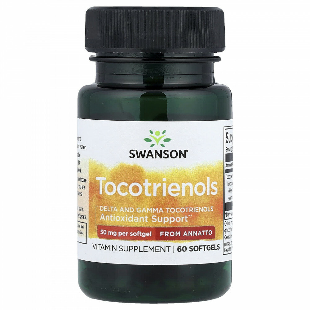 Swanson Vitamins, токотриенолы из аннато, 50 мг, 60 капсул