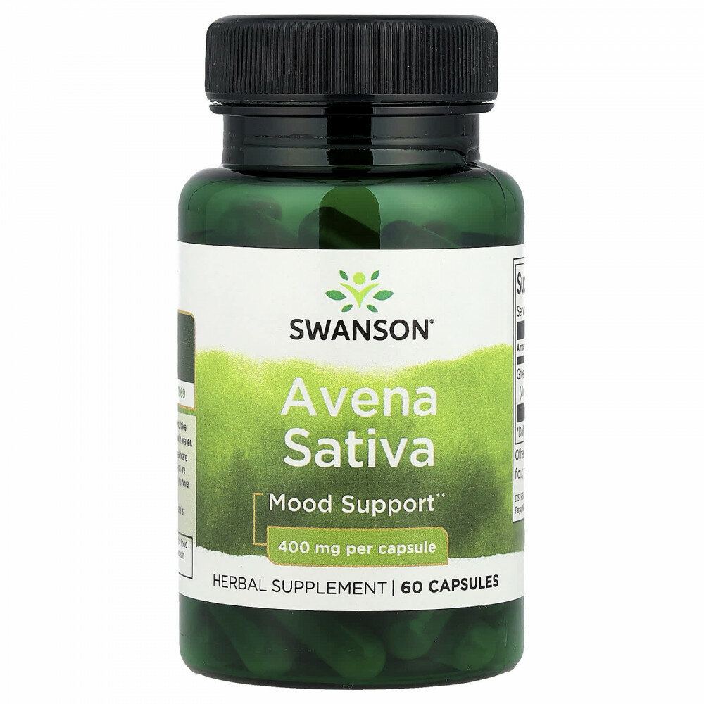 Swanson Vitamins, Avena Sativa, 400 мг, 60 капсул