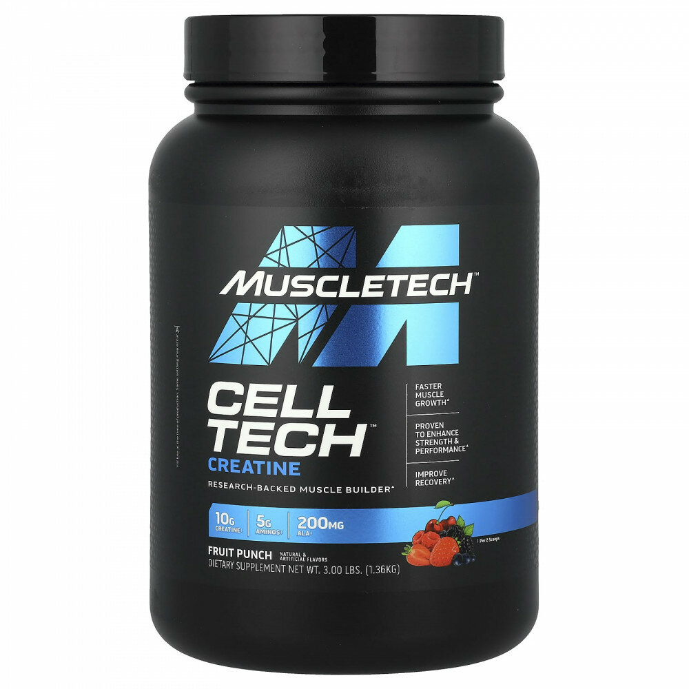 MuscleTech, Performance Series, CELL-TECH, креатин, фруктовый пунш, 1,36 кг (3 фунта)