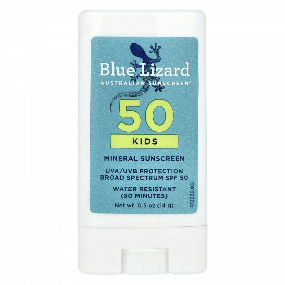 Blue Lizard Australian Sunscreen, Минеральное солнцезащитное средство-стик для детей, SPF 50+, 14 г (0,5 унции)