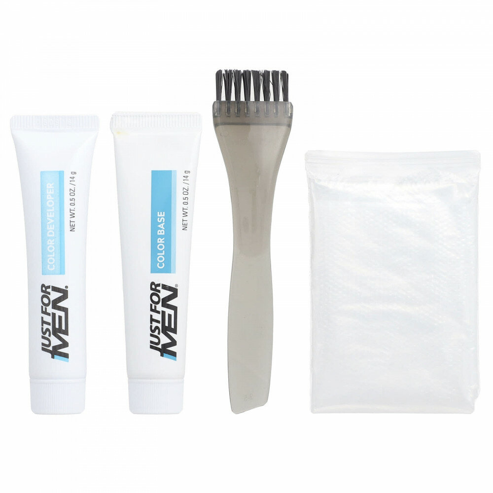 Just for Men, усы и борода, легко наносимый цвет, M-55 черный, 1 набор для многоразового нанесения