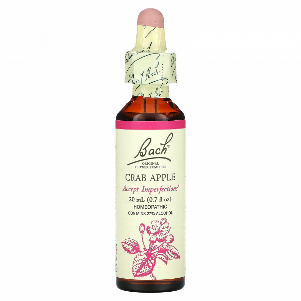 Bach, Original Flower Remedies, крабовое яблоко, 20 мл (0,7 жидк. унц.)