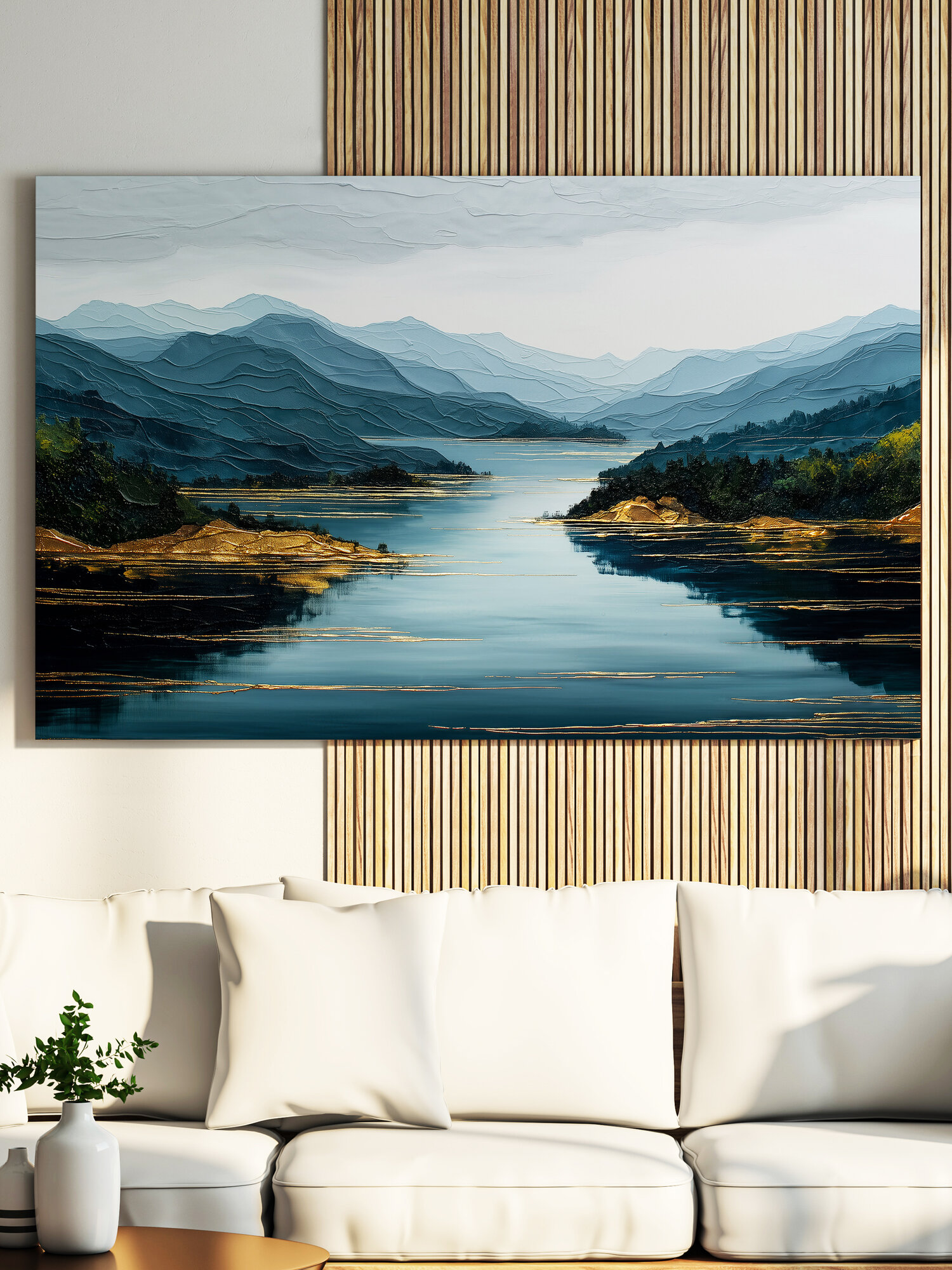 Картина интерьерная Postermarket "Озеро в горах" на холсте, 70x110 см