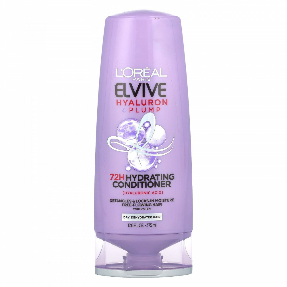 L'Oréal, Elvive, Hyaluron + Pump, увлажняющий кондиционер 72H, 375 мл (12,6 жидк. унц.)