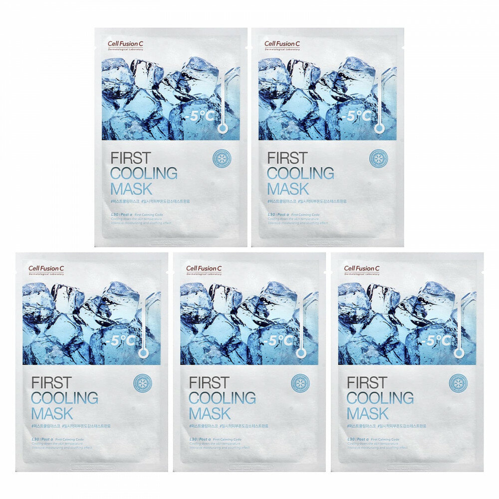 Cell Fusion C, First Cooling Beauty Mask, 5 шт. По 27 г (0,95 унции)