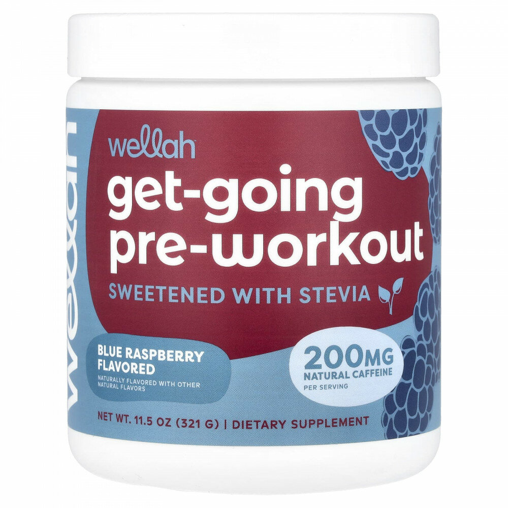 Wellah, Get-Going Pre-Workout, голубая малина, 321 г (11,5 унции)