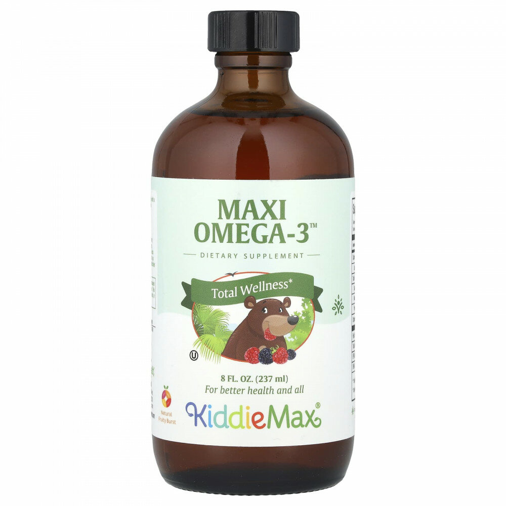Maxi Health, KiddieMax® Maxi Omega-3 ™, натуральный фруктовый взрыв, 237 мл (8 жидк. Унций)
