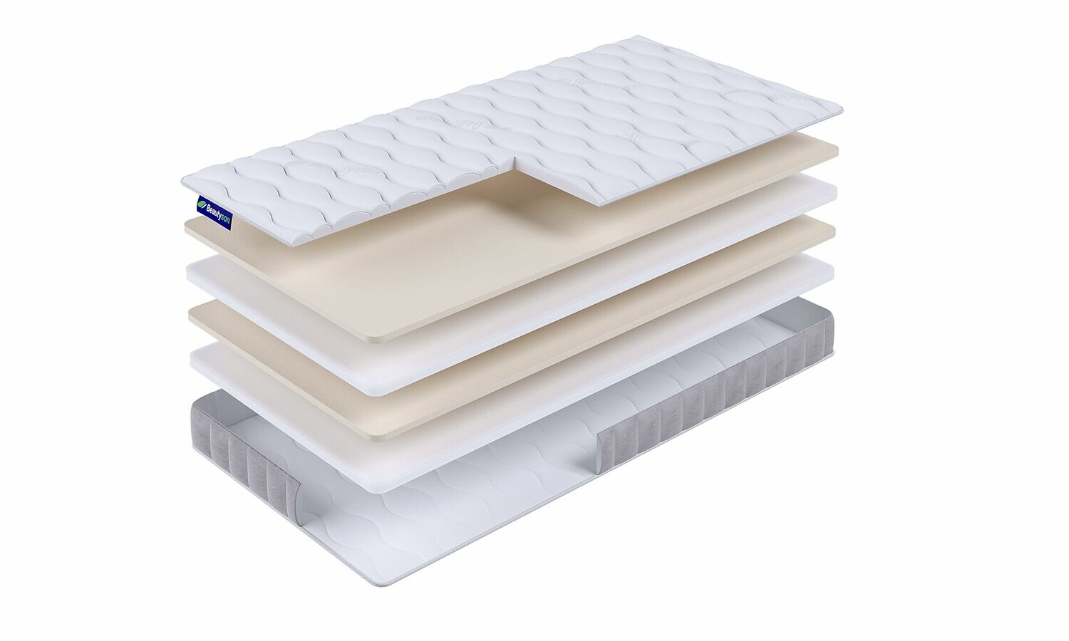 Матрас Beautyson Baby Zebra Fiber Lux детский 60х120, высота 10 см, анатомический средней жесткости Беспружинный