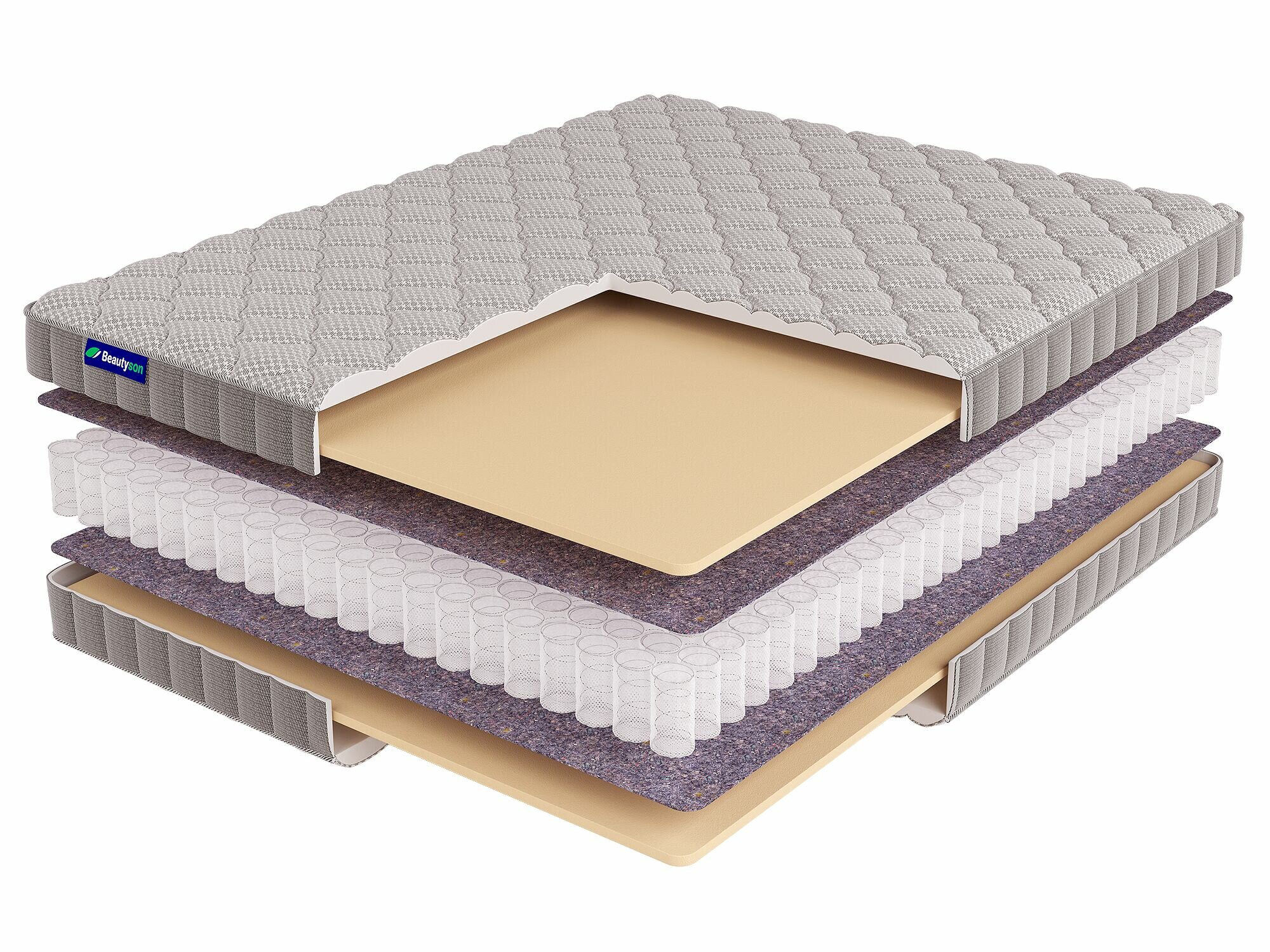 Матрас Beautyson Roll Spring EcoLatex S600 160х200, высота 18 см, анатомический средней жесткости Независимые пружины
