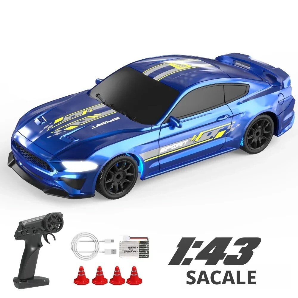 Радиоуправляемая дрифт-машинка 1:43 2.4G, полноприводная, высокоскоростная, для гонок, для соревнований по дрифту, отличный подарок для мальчиков и детей.