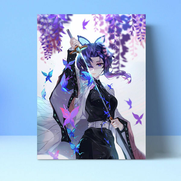 Цифровая масляная живопись «Истребитель демонов» для детей, ручная работа, акриловая живопись, декоративная картина в стиле аниме.