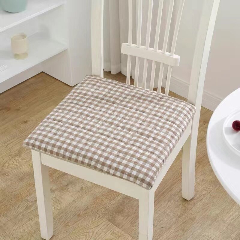 Подушка для стула в японском стиле из хлопка, утолщенная скандинавская подушка для домашнего обеденного стула, нескользящая офисная подушка для длительного сидения, подушка для студенческого табурета.