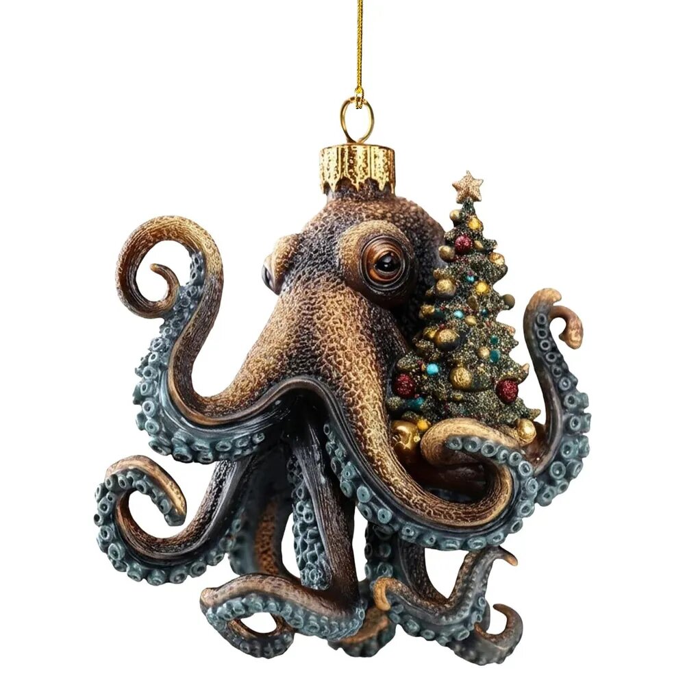 Подвеска в виде осьминога, стильное украшение для автомобильного зеркала и интерьера комнаты, праздничный рождественский аксессуар и милый подарок, выполненный из качественных материалов.