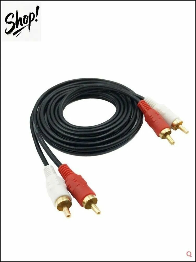 Amperator Аудиокабель RCA/RCA, 1.5 м, черный