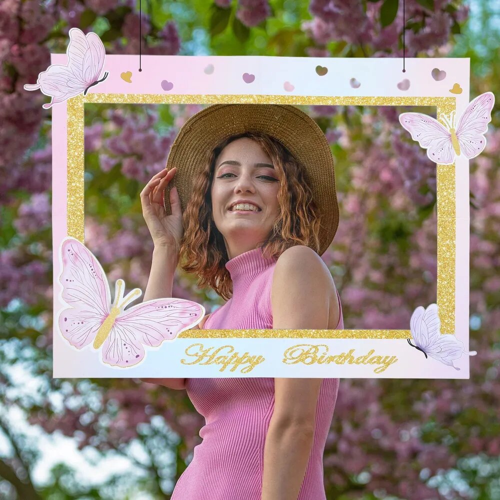 Фоторамка, Тематика Дня Рождения, Из Бумаги, 1 Комплект