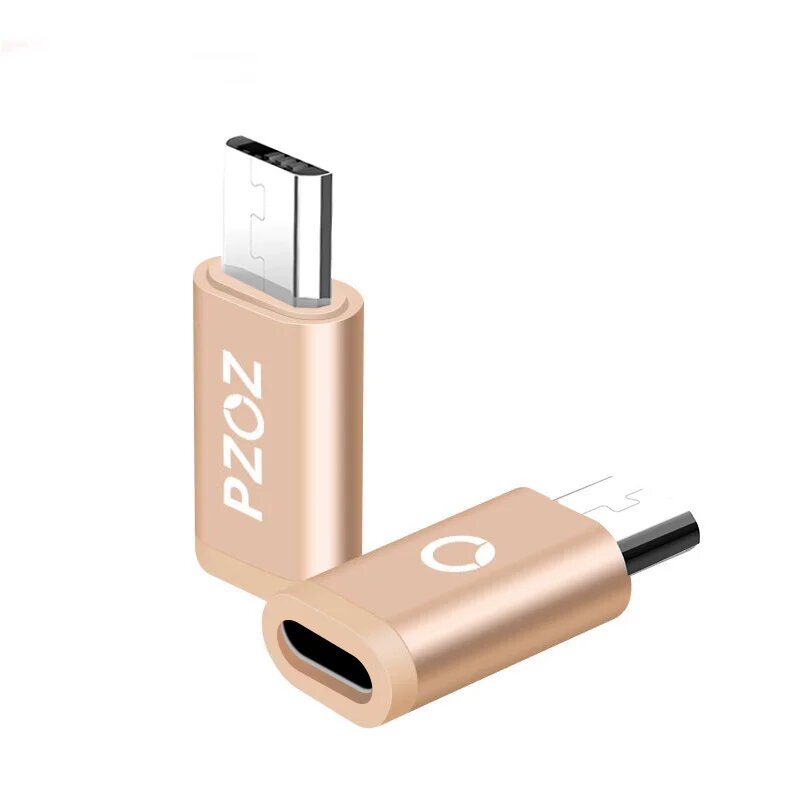 Адаптер PZOZ OTG типа C для iPhone 16 15 Pro, USB-аудиоконвертер, MacBook, TypeC To Micro Gold
