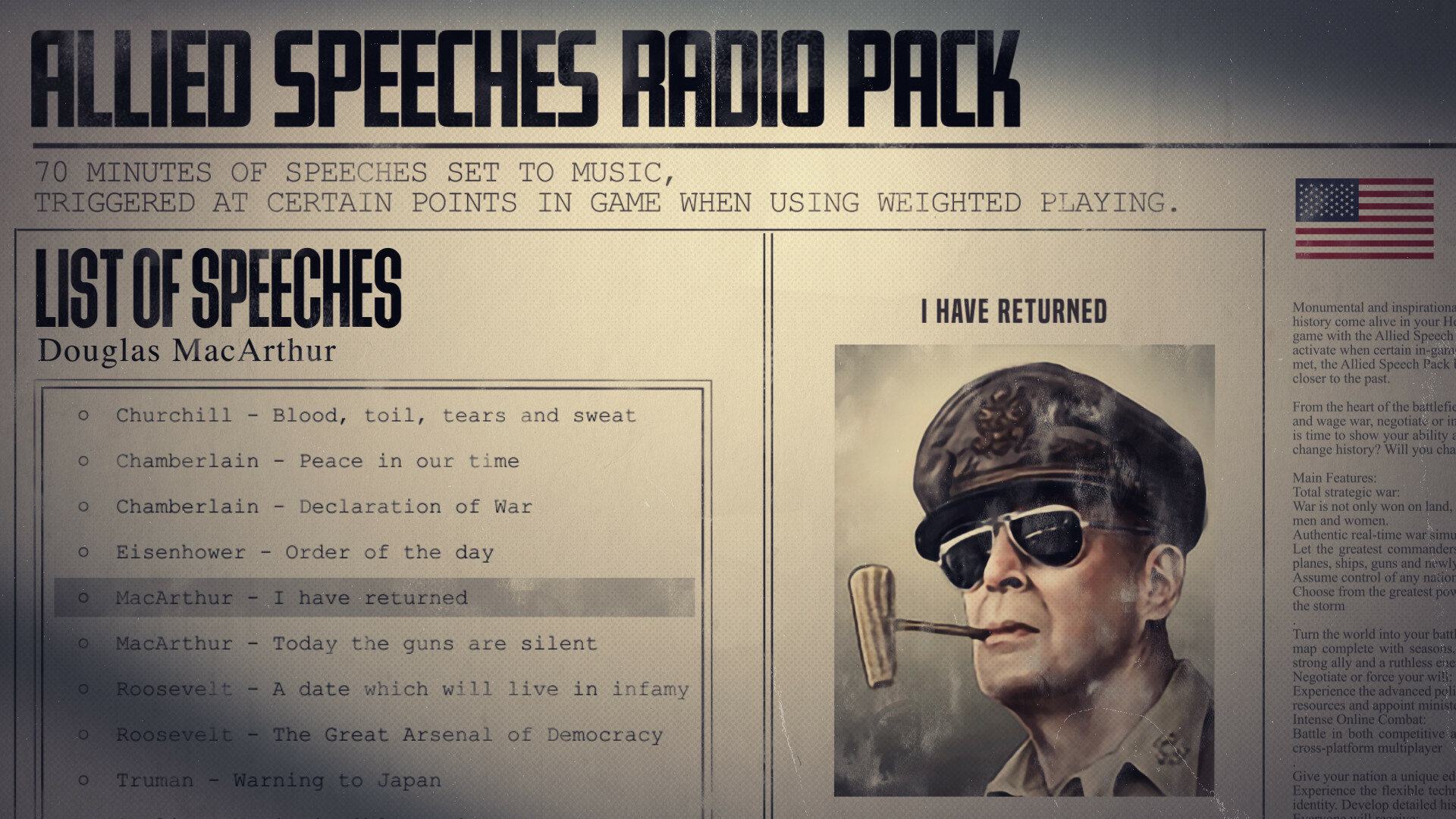 Hearts of Iron IV - Allied Speeches Music Pack DLC PC Steam Ключ