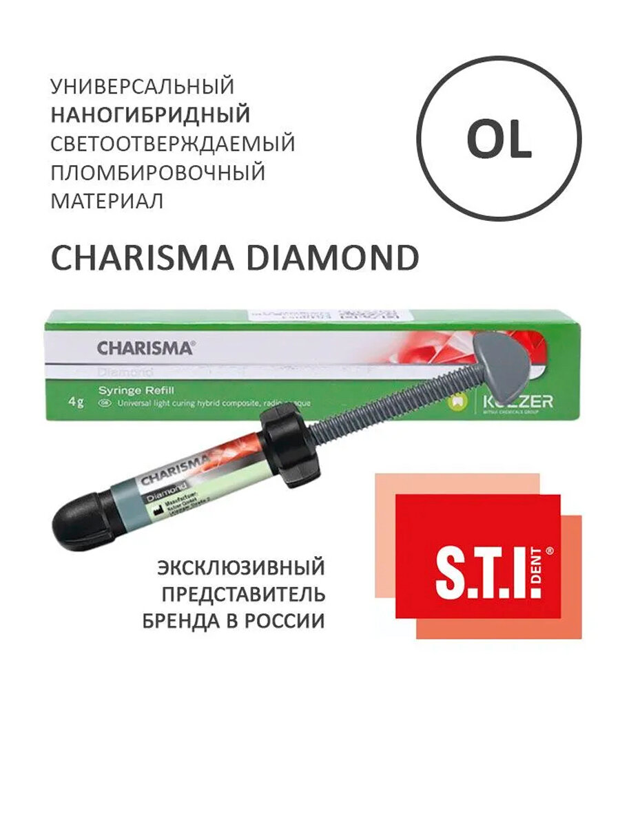 Композитный пломбировочный материал Charisma DIAMOND, OL, шприц 4 г -, наногибридный