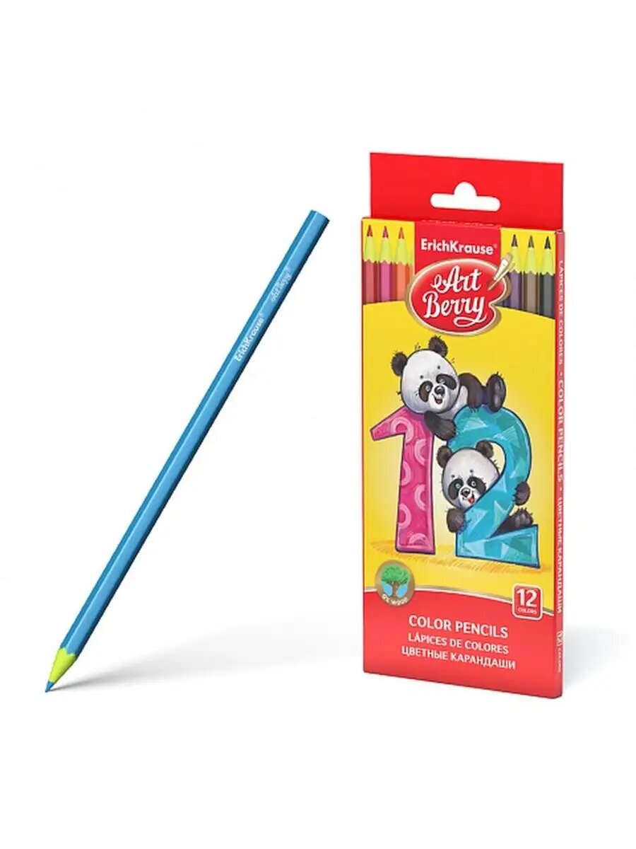 Пластиковые цветные карандаши шестигранные